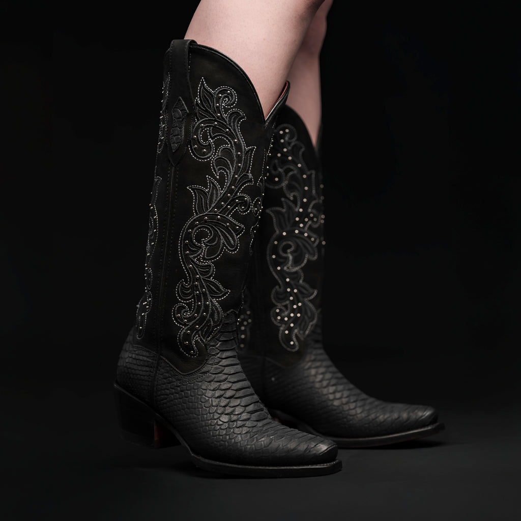 Women's Black Widow Python Tribute Snip Toe – Rodeo Cartie