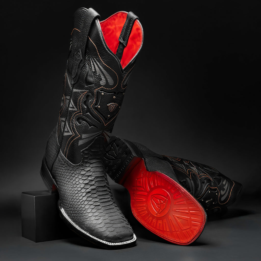 Women's Black Mamba Python Tribute Square Toe – Rodeo Cartie
