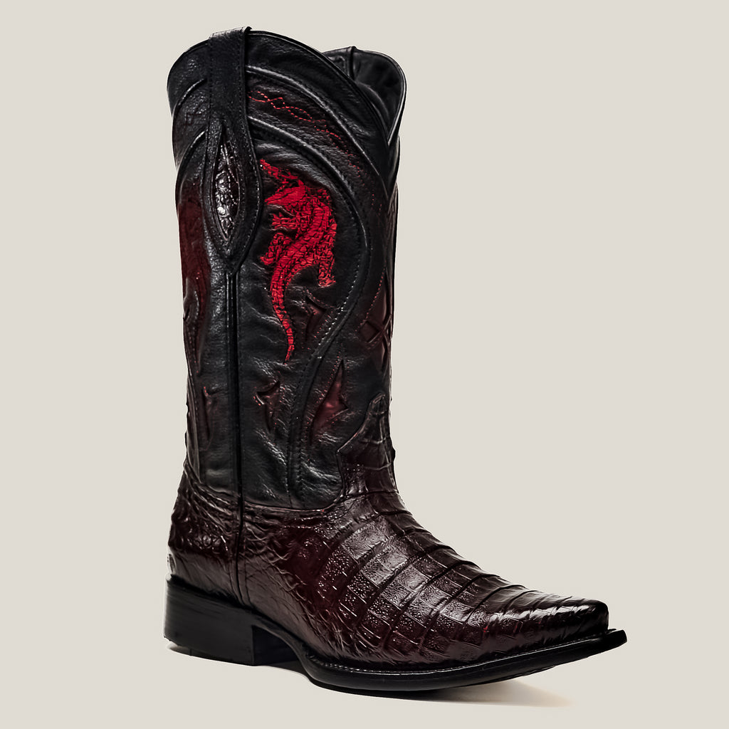 Men's 608 Snip Toe, Exotic Caiman Belly Western Cowboy Boot – Rodeo Cartie